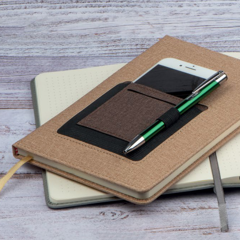 TILBURG A5 notebook with cell phone compartment | Damianus